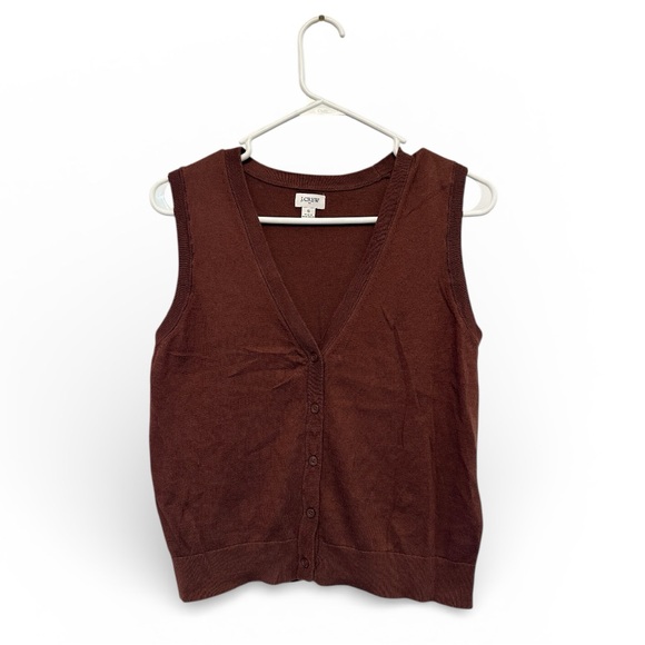 J. Crew | Sweaters | Y2k Era J Crew Simple Brown Sweater Vest Size ...